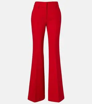 Gabriela Hearst Rhein Wool Flared Trousers - Red