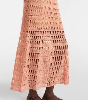 Anna Kosturova Crochet Cotton Midi Dress