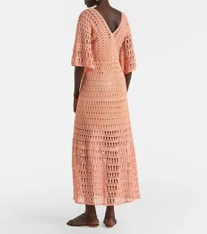 Anna Kosturova Crochet Cotton Midi Dress
