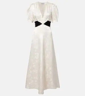 Gabriela Hearst Larkin Floral Silk Midi Dress - White