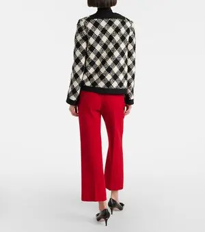 Valentino Garavani Vlogo Cropped Virgin Wool Crepe Straight Trousers