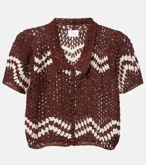 Anna Kosturova Crochet Cropped Cotton Top