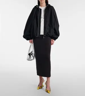 Attico Oversized Hooded Bomber Jacket - Black