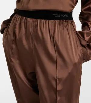 TOM FORD Silk Blend Straight Leg Trousers