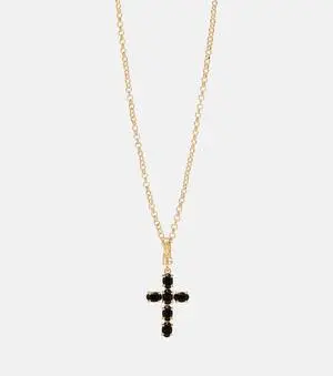 Dolce & Gabbana Embellished Cross Chain Necklace - Black