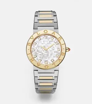 BVLGARI Embellished 33mm Watch In 18kt Gold And Stainless Steel - Silver
