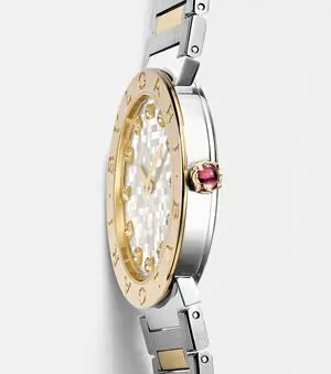 BVLGARI Embellished 33mm 18kt Gold And Stainless Steel Watch