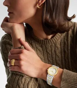BVLGARI Embellished 33mm 18kt Gold And Stainless Steel Watch