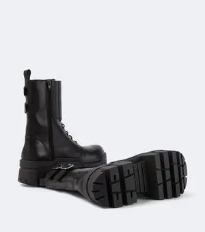 Balenciaga Bulldozer Debossed Leather Combat Boots