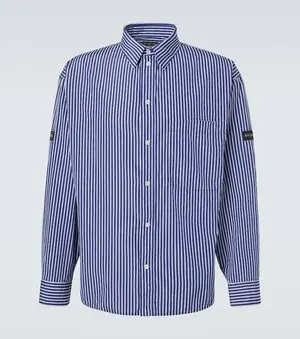 Balenciaga Striped Cotton-blend Poplin Shirt - Blue