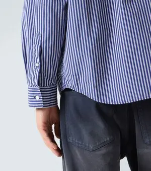 Balenciaga Striped Cotton-blend Poplin Shirt