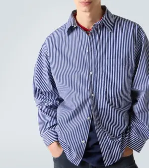 Balenciaga Striped Cotton-blend Poplin Shirt