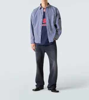 Balenciaga Striped Cotton-blend Poplin Shirt