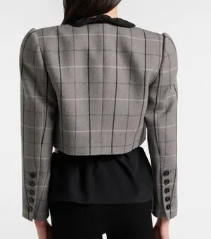 Chloé Checked Cropped Wool Jacket