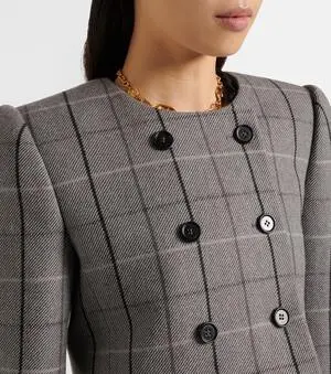 Chloé Checked Cropped Wool Jacket