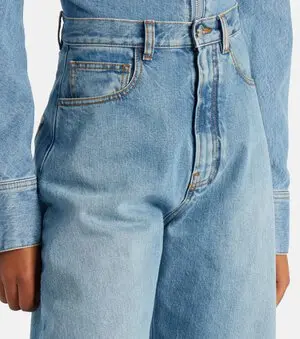 Alaïa High-rise Barrel-leg Jeans In Cloudy
