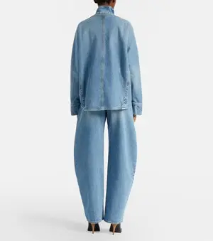 Alaïa High-rise Barrel-leg Jeans In Cloudy