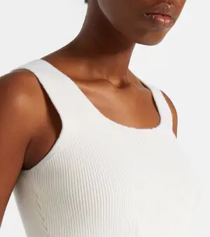Alaïa Ribbed Wool-blend Bustier - White