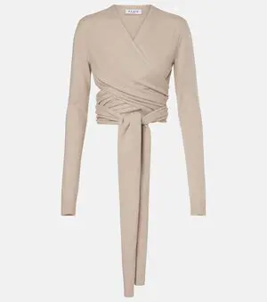 Alaïa Cashmere And Wool-blend Wrap Top