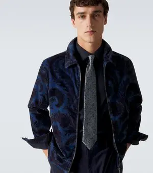 Etro Paisley Silk Neck Tie - Blue