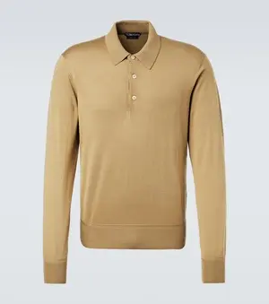TOM FORD Cotton Polo Sweater Beige