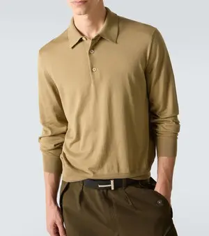 TOM FORD Cotton Polo Sweater - Beige