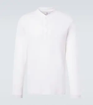 Brunello Cucinelli Cotton And Silk Henley Shirt