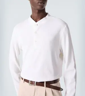 Brunello Cucinelli Cotton And Silk Henley Shirt
