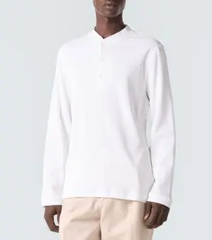 Brunello Cucinelli Cotton And Silk Henley Shirt