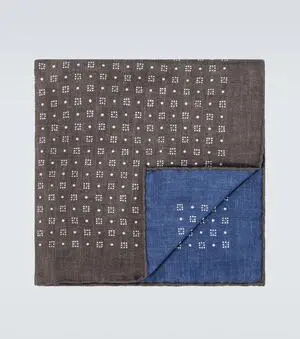 Brunello Cucinelli Silk Pocket Square - Brown