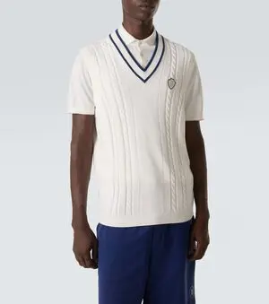 Brunello Cucinelli Cable-knit Embroidered Cotton Sweater Vest