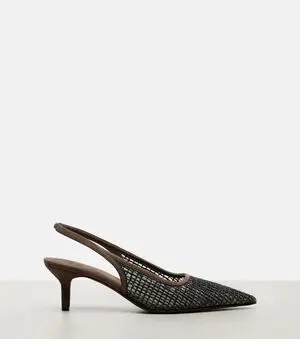 Brunello Cucinelli Monili Slingback Pumps - Green
