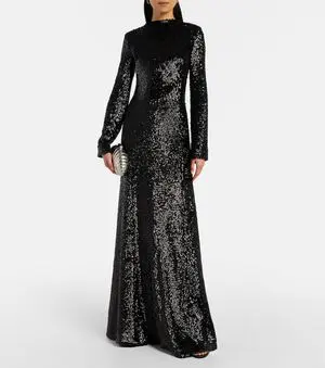 Simkhai Beatrice Sequined Gown - Black