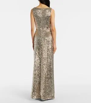 Simkhai Felicity Draped Sequined Gown