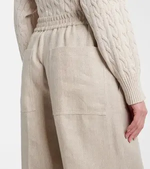 Brunello Cucinelli Wide-leg Linen And Cotton Trousers