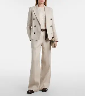Brunello Cucinelli Wide-leg Linen And Cotton Trousers