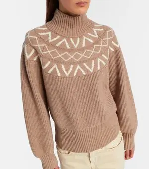 Varley Marcie Ribbed-knit Turtleneck Sweater - Beige