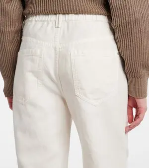 Brunello Cucinelli Cotton And Linen Wide-leg Trousers - White