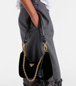 Prada Re-edition Mini Velvet Shoulder Bag