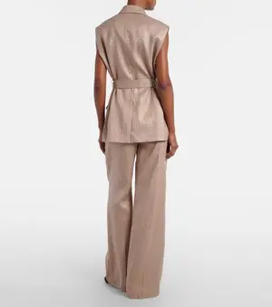 Brunello Cucinelli Linen-blend Wide-leg Trousers