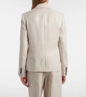 Brunello Cucinelli Double-breasted Linen And Cotton Blazer