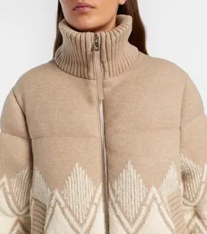 Varley Belinda Knitted Puffer Jacket - Beige