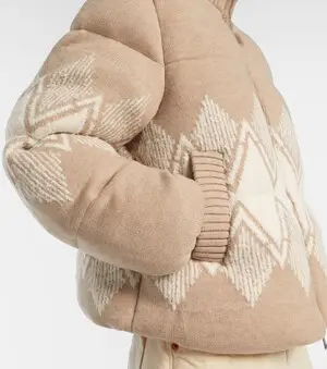 Varley Belinda Knitted Puffer Jacket - Beige