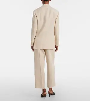 Brunello Cucinelli Cropped Linen And Silk-blend Wide-leg Trousers