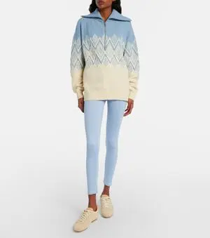 Varley Hedda Jacquard Half-zip Sweater - Blue