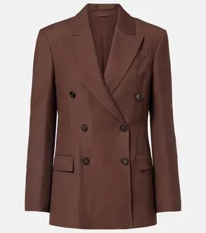 Brunello Cucinelli Double-breasted Blazer In Cocoa