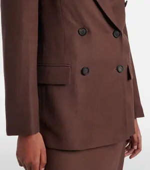 Brunello Cucinelli Double-breasted Blazer In Cocoa