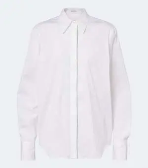 Brunello Cucinelli Monili Cotton-blend Poplin Shirt - White