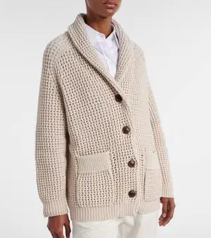 Brunello Cucinelli Open-knit Cardigan - Beige