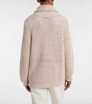 Brunello Cucinelli Open-knit Cardigan - Beige